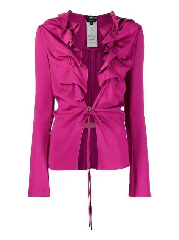 TOM FORD Tie-fastening Long-sleeve Top - Pink
