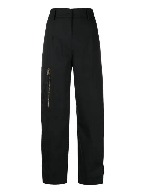 BLANCA VITA Tapered-leg Cargo Trousers - Black