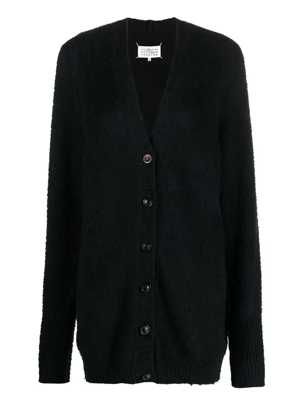 MAISON MARGIELA Piled V-neck Cardigan - Black