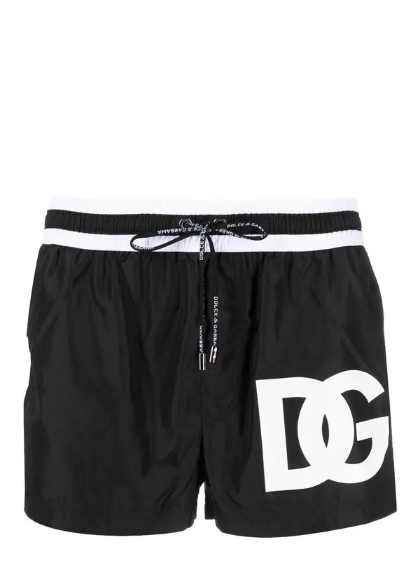 Dolce & Gabbana Logo-print Swim Shorts - Black