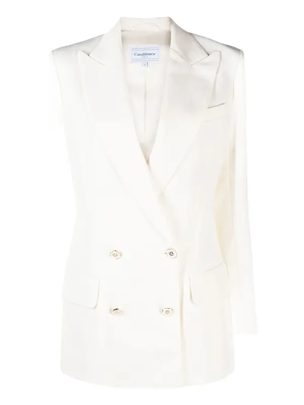 Casablanca Double-breasted Tailored Blazer - White
