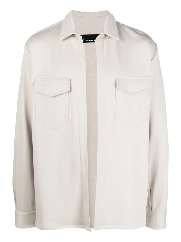 STYLAND X Notrainproof Open-front Shirt Jacket - Grey