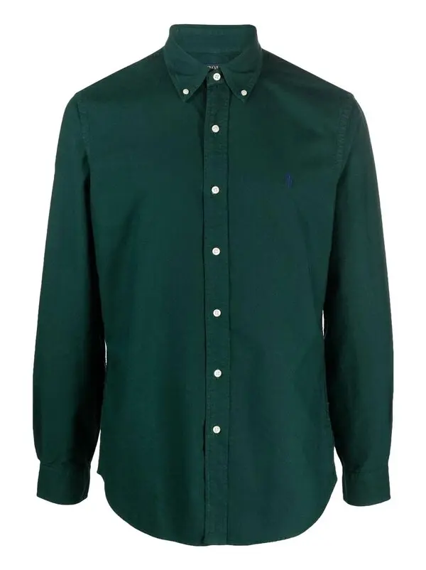 Polo Ralph Lauren Embroidered-logo Long-sleeve Shirt - Green