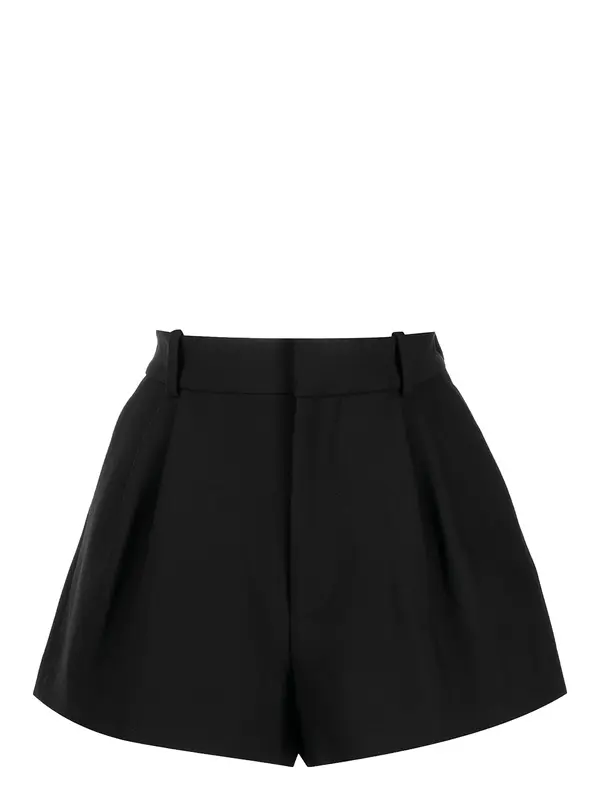 AREA Logo-plaque Pleated Tailored Shorts - Black