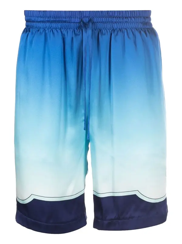 Casablanca Gradient-effect Silk Shorts - Blue
