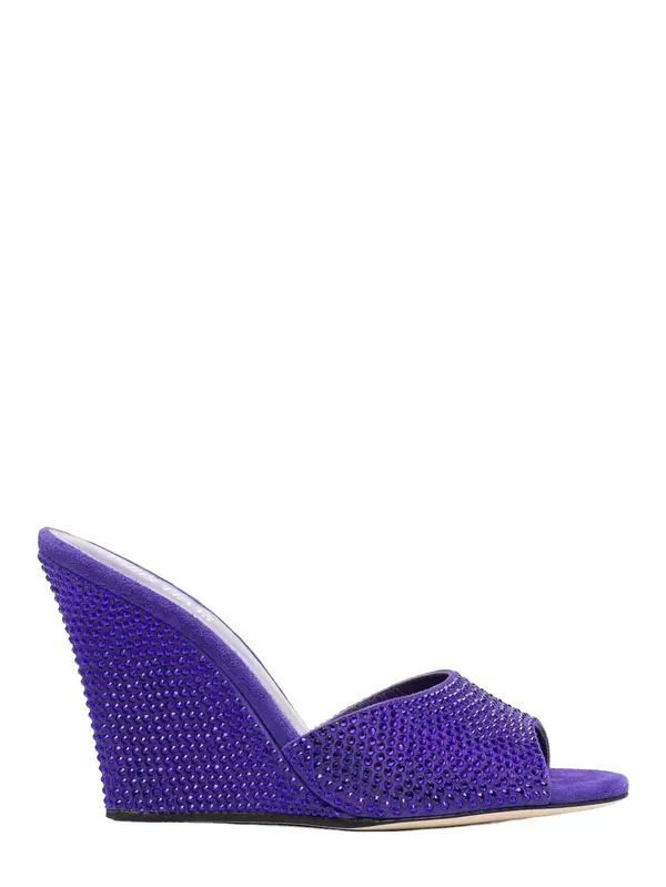 Paris Texas Crystal-embellished Wedge Sandals - Purple