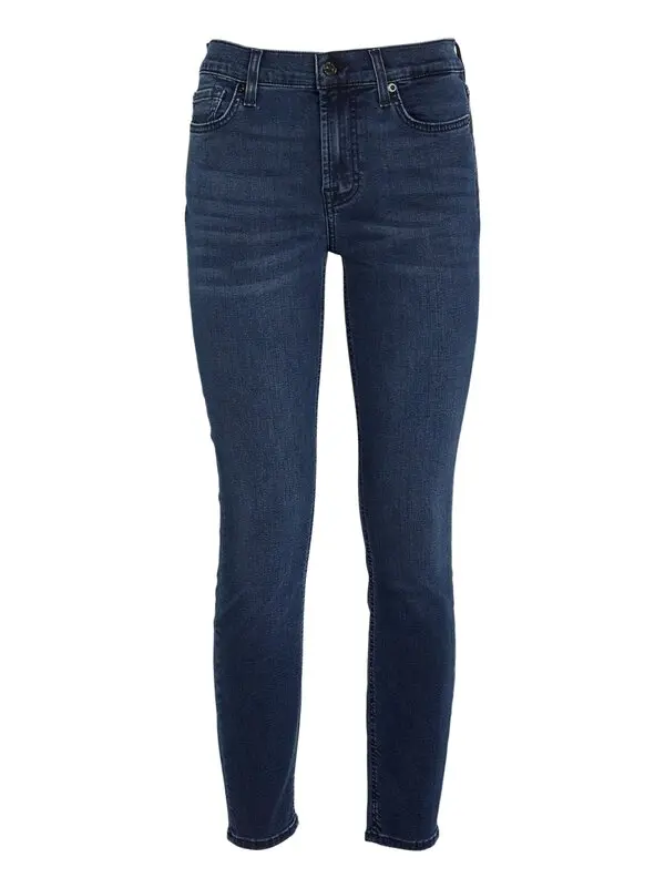 7 For All Mankind Bair Ankle Skinny Mid-rise Jeans - Blue