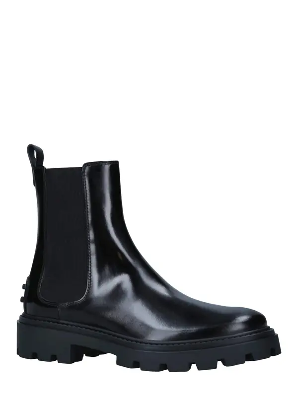 TOD'S Leather Gomma Pesante Chelsea Boots - Black