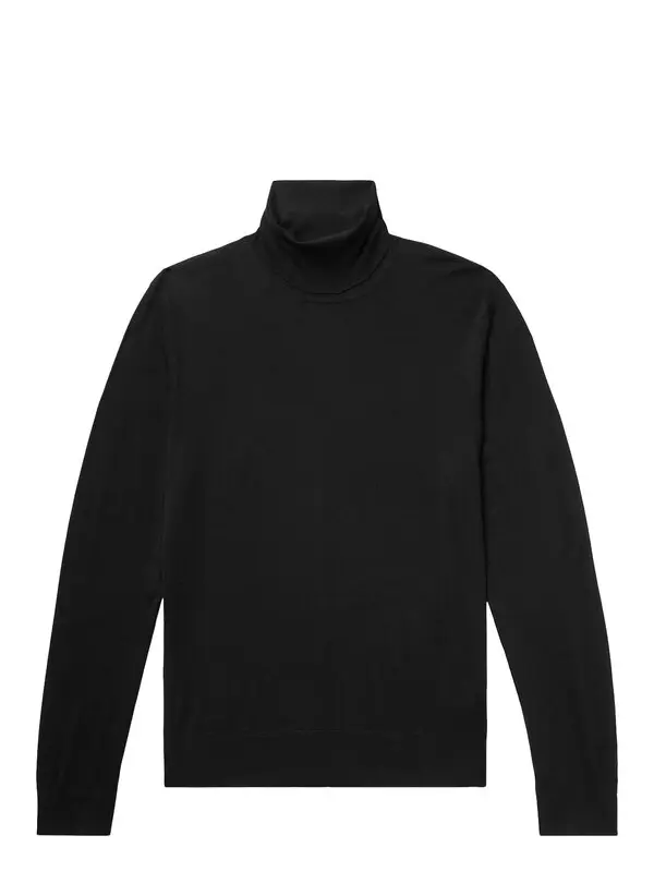 THE ROW Elam Slim-fit Wool Rollneck Sweater - Black