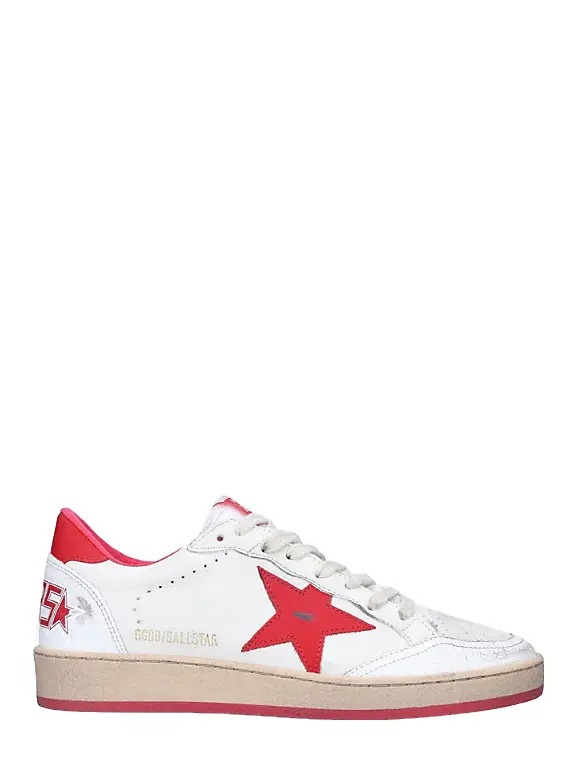 GOLDEN GOOSE Ball Star Leather Low-top Sneakers - White/comb