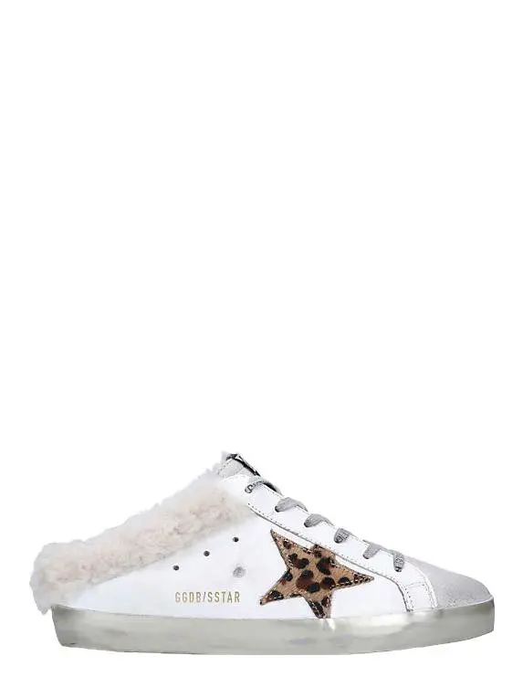 GOLDEN GOOSE Superstar Sabot Leather And Shearling Trainers - White/oth