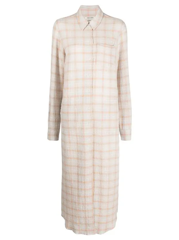 Henrik Vibskov Curry-check Print Shirt Dress - Grey
