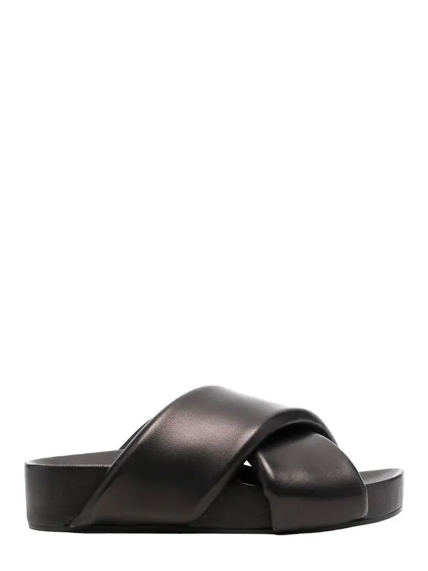 JIL SANDER Crossover Strap Sandals - Black