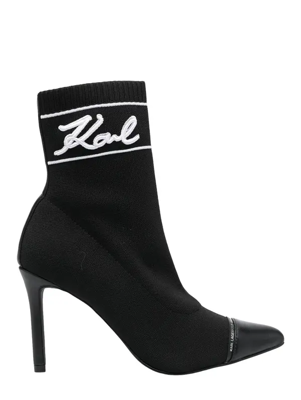Karl Lagerfeld 100mm Pandara Signia Ankle Boots - Black