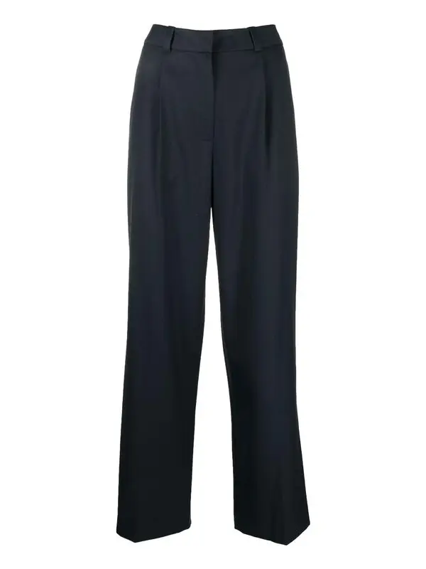 LOW CLASSIC Wool-blend Straight-leg Trousers - Blue