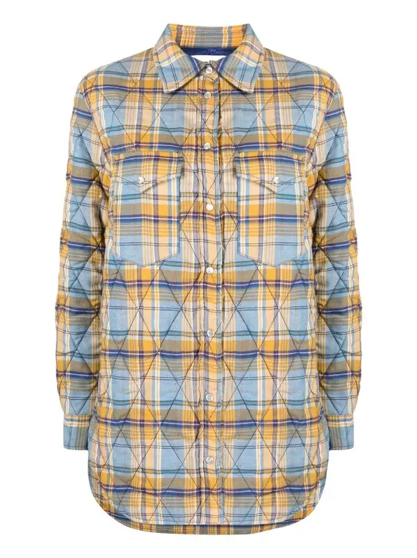 MARANT ETOILE Padded Check Shirt Jacket - Blue