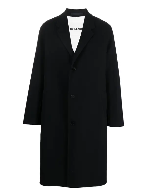 JIL SANDER Notched-collar Cashmere Coat - Blue
