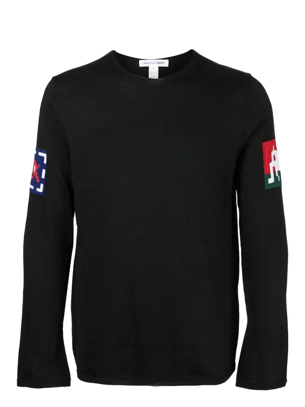 Comme Des Garçons Intarsia-knit Sweater - Black