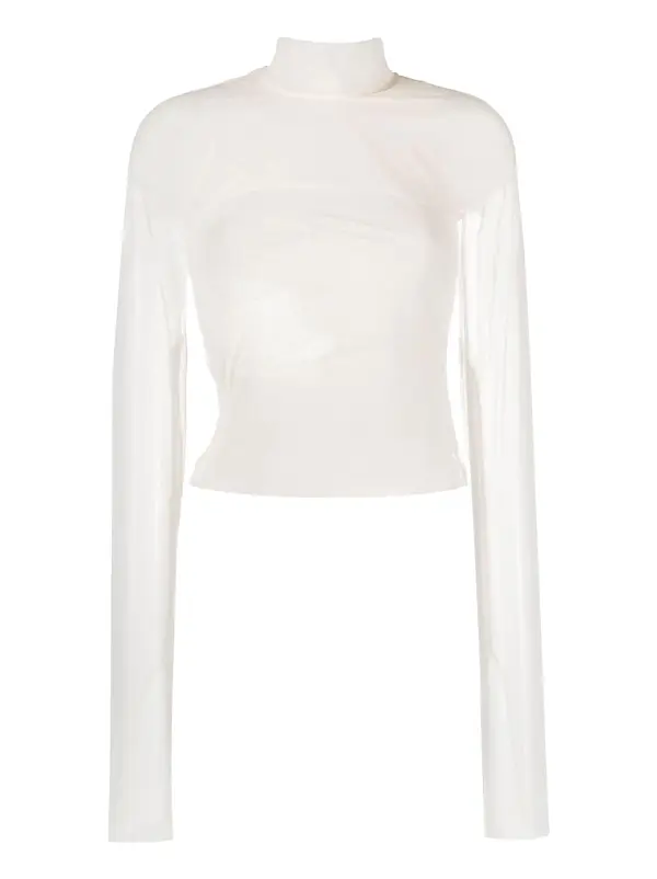 Eckhaus Latta High-neck Mesh Top - White