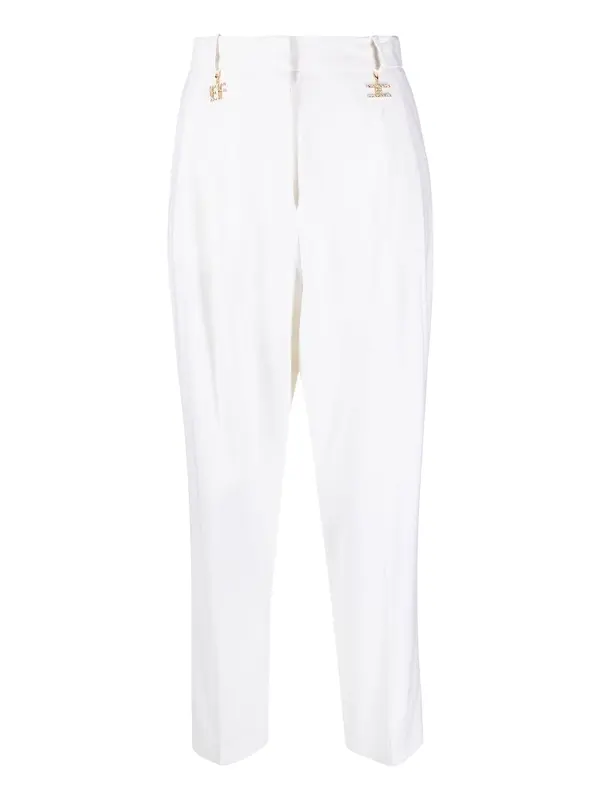 Elisabetta Franchi Crystal-embellished Trousers - Neutrals