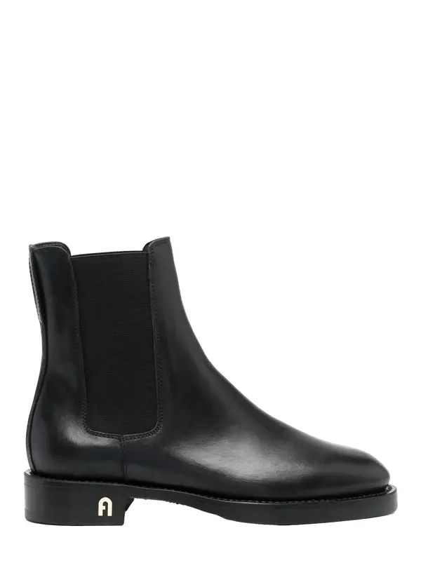 Furla Leather Ankle Boots - Black
