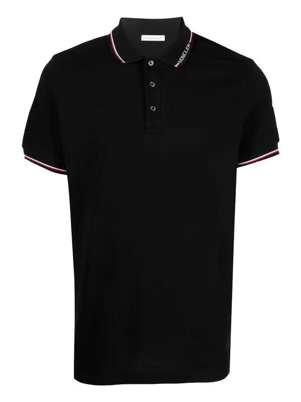 Moncler Logo-patch Polo Shirt - Black