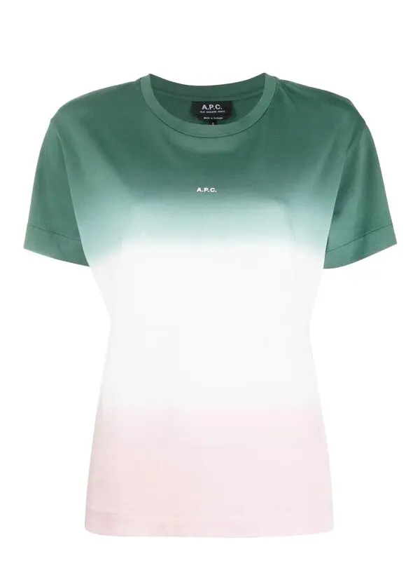 A.p.c. Gradient-effect Logo-print T-shirt - Pink
