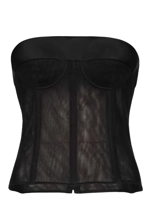 MAISON MARGIELA Tulle Bustier Top - Black