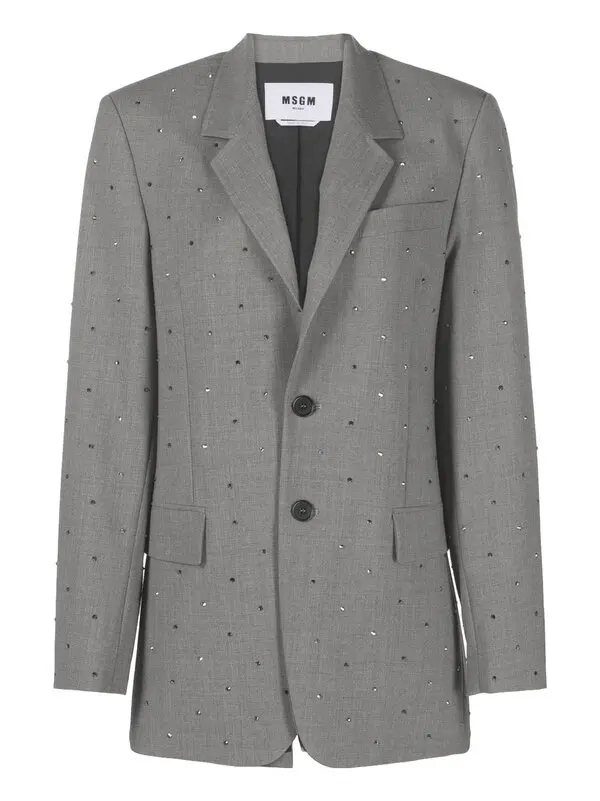 MSGM Notched-lapel Single-breasted Blazer - Grey