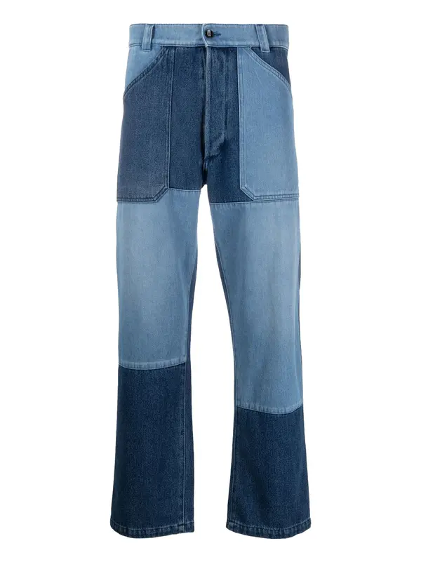Etro Patchwork Straight-leg Jeans - Blue