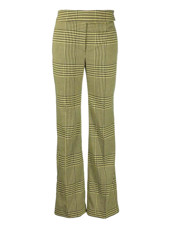 Alexandre Vauthier Houndstooth Flared Trousers - Green