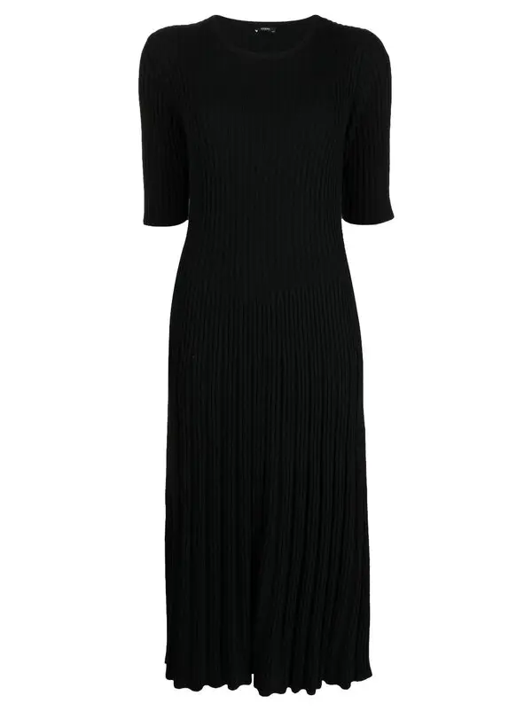 JOSEPH Ribbed-knit Merino Wool Dress - Black