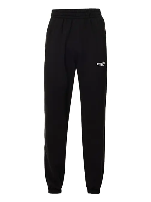 REPRESENT Owners' Club Text-print Relaxed-fit Cotton-jersey Jogging Bottoms - Black