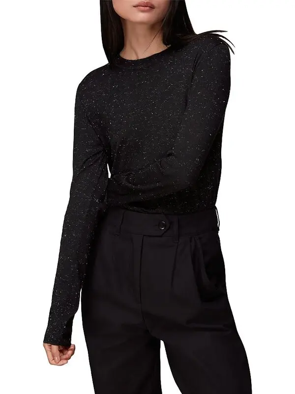 Whistles Annie Sparkle Knit Sweater - Black