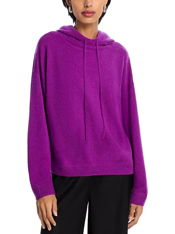 Aqua Cashmere Drop Shoulder Hoodie - Purple Twist