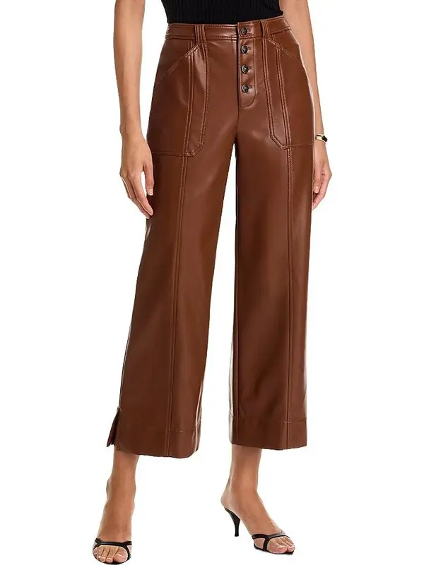 Cinq À Sept Faux Leather Benji Pants - Dark Sepia