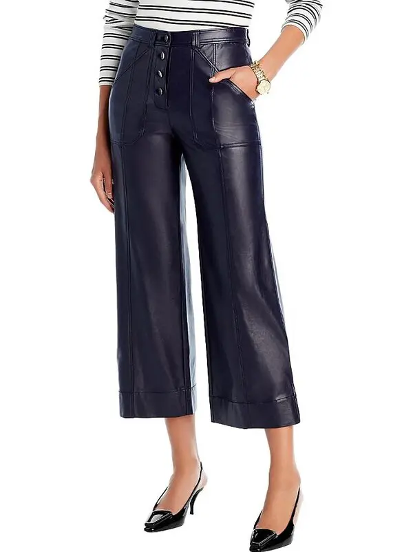 Cinq À Sept Faux Leather Benji Pants - Navy