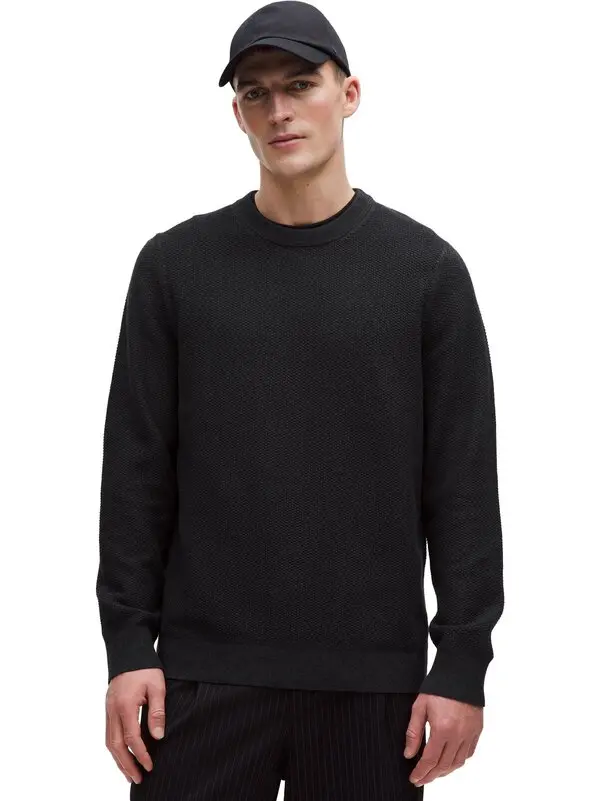 Lululemon Textured Knit Crewneck Sweater - Heathered Black