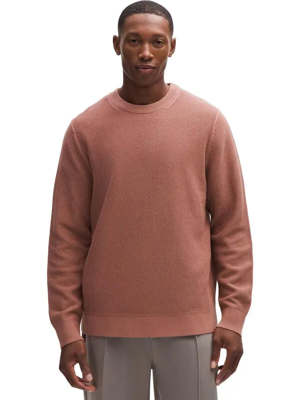 Lululemon Textured Knit Crewneck Sweater - Red Clay
