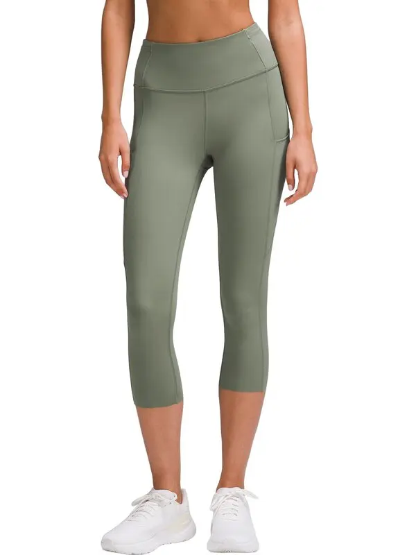 Lululemon Fast And Free High-rise 19" Crop - Grey Eucalyptus