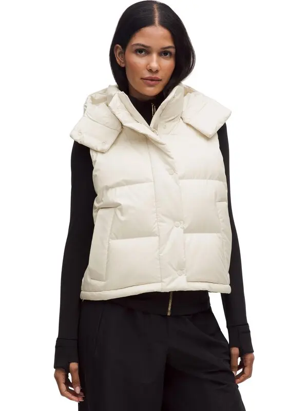 Lululemon Wunder Puff Cropped Vest - Light Ivory