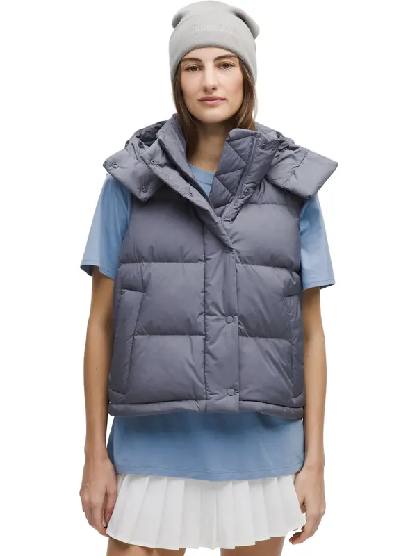Lululemon Wunder Puff Cropped Vest - Solar Grey/rhino Grey