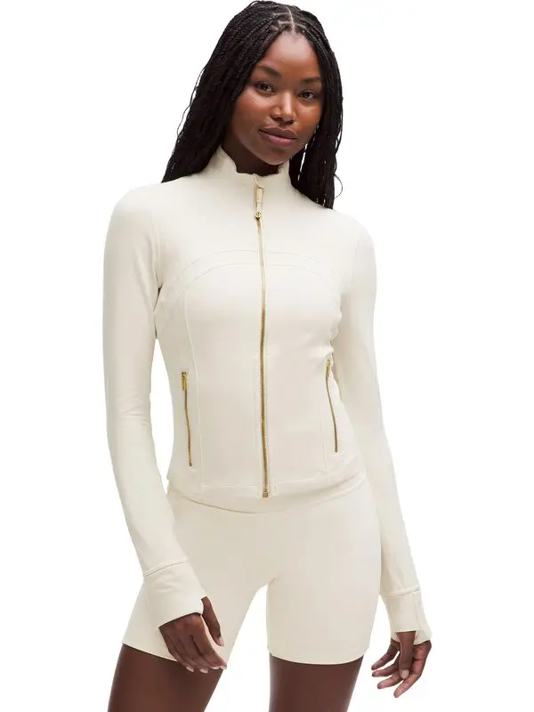 Lululemon Define Cropped Jacket - Light Ivory/gold/gold