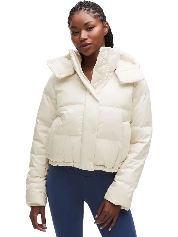 Lululemon Wunder Puff Cropped Down-filled Jacket - Light Ivory