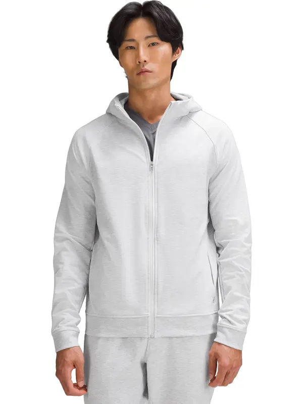 Lululemon City Sweat Full-zip Hoodie - Heathered Ultra Light Grey/sea Salt