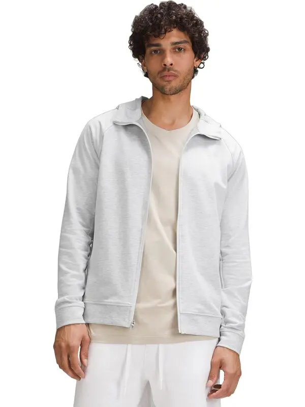 Lululemon City Sweat Full-zip Hoodie - Heathered Ultra Light Grey/sea Salt