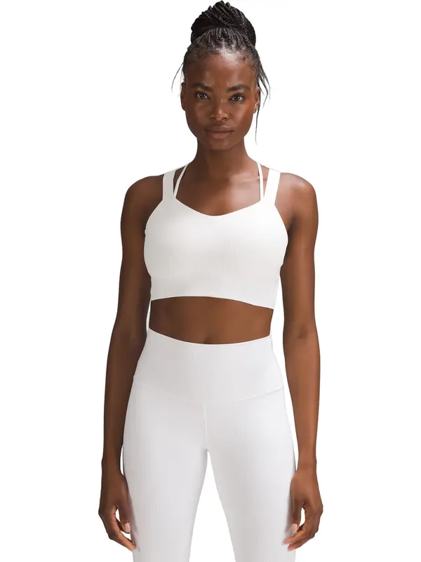 Lululemon Like A Cloud Ribbed Longline Bra - White