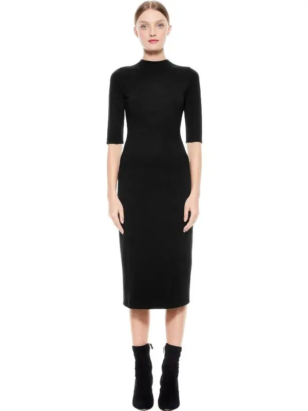 Alice + Olivia Delora Midi Dress - Black