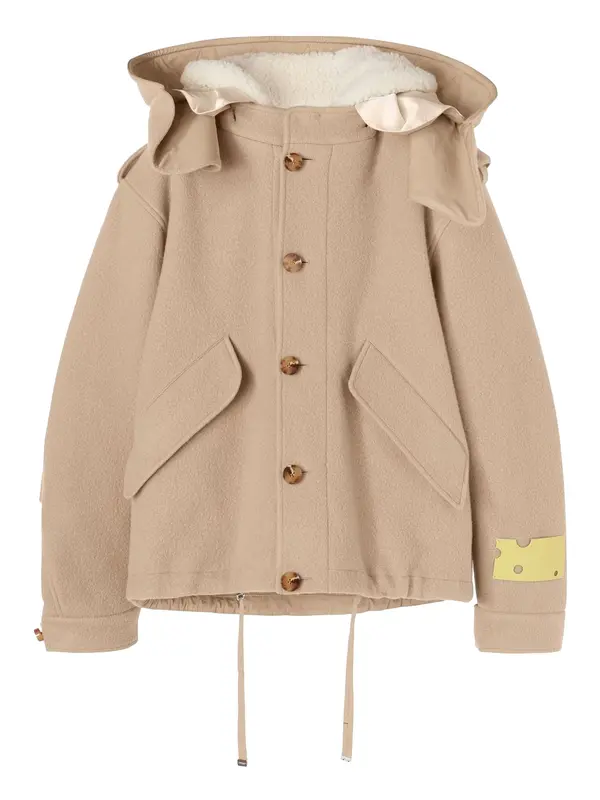 Off-White Hooded Parka Coat - Neutrals