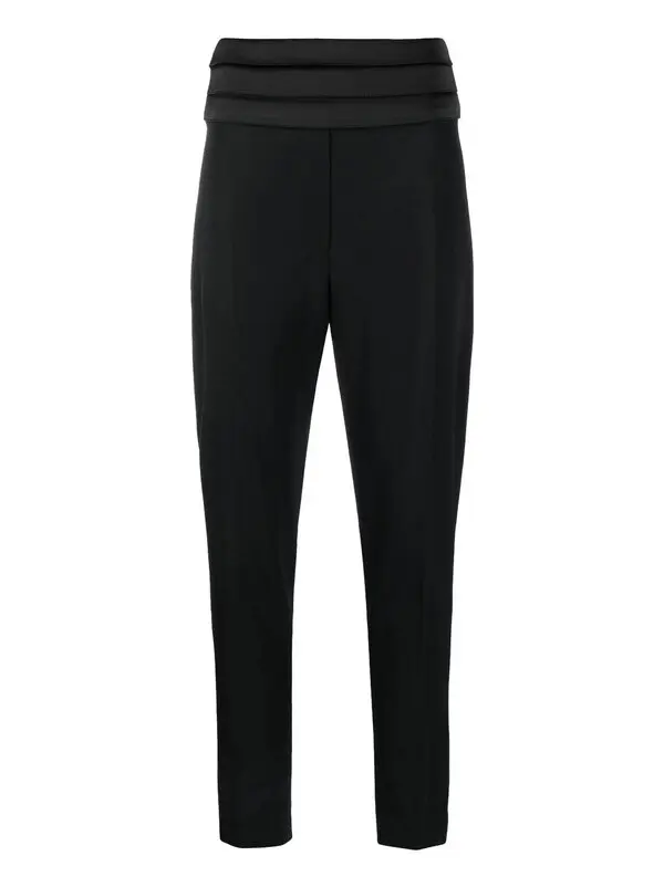 Balmain Tapered Wool Trousers - Black